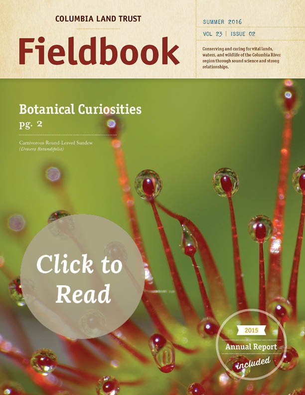 Fieldbook cover - Columbia Land Trust
